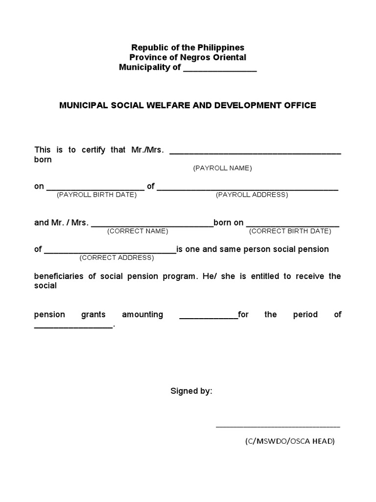 Certification of One and Same Person | PDF