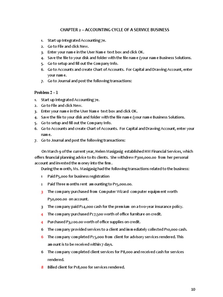 Accounting Cycle for Service Businesses | PDF | Insurance | Cash