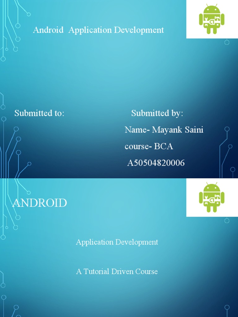 Android Application Development Pdf Android Operating System Java Programming Language