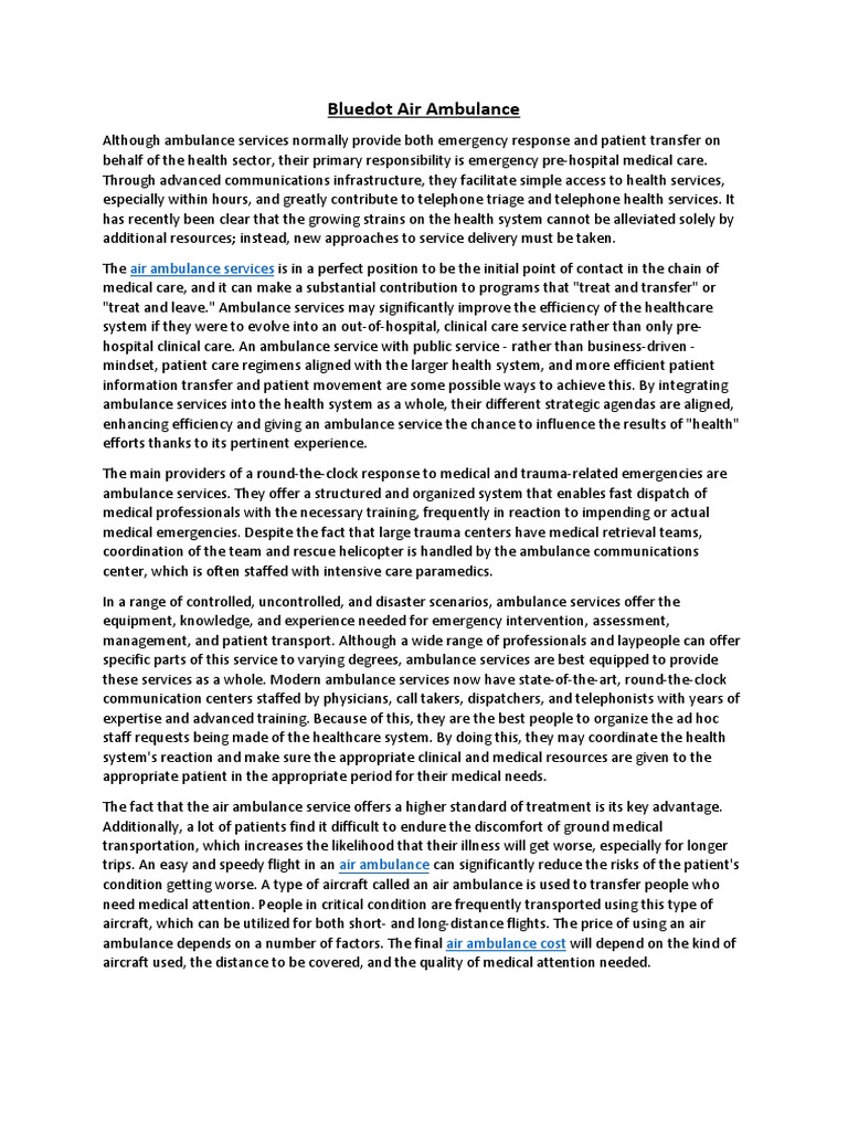 Air Ambulance | PDF | Emergency Medical Services | Ambulance