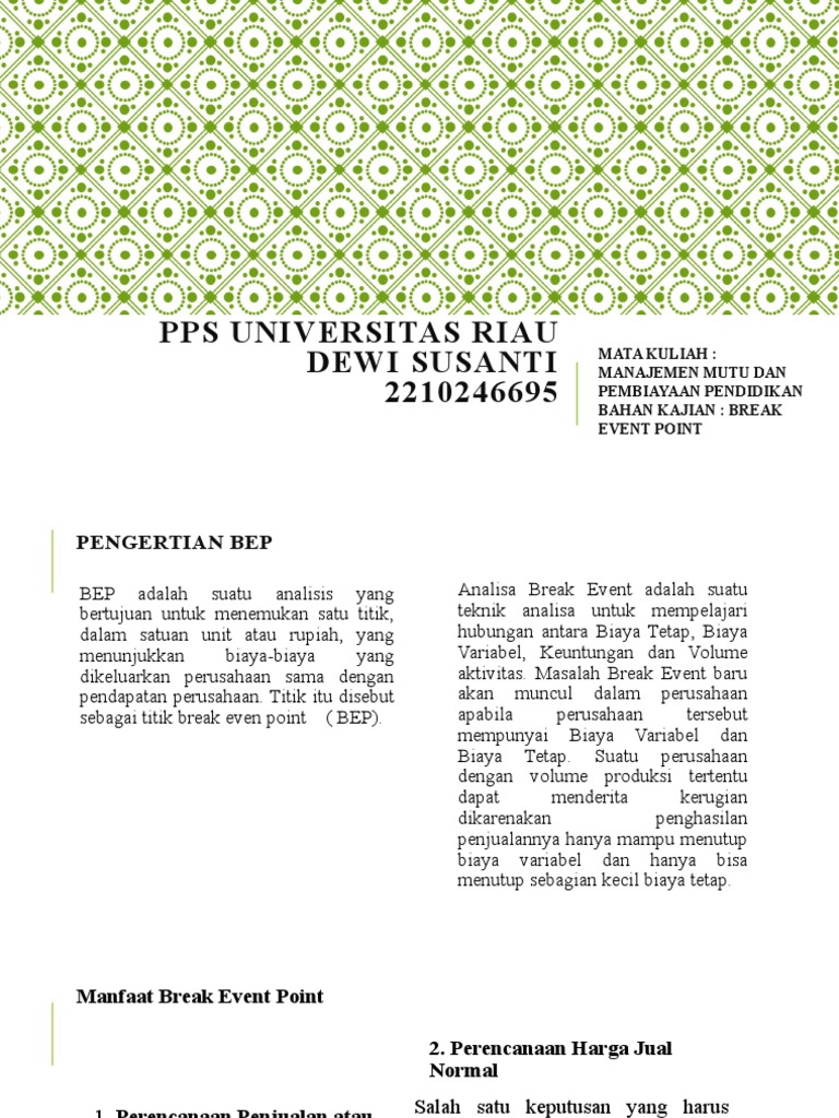 Break Event Point | PDF