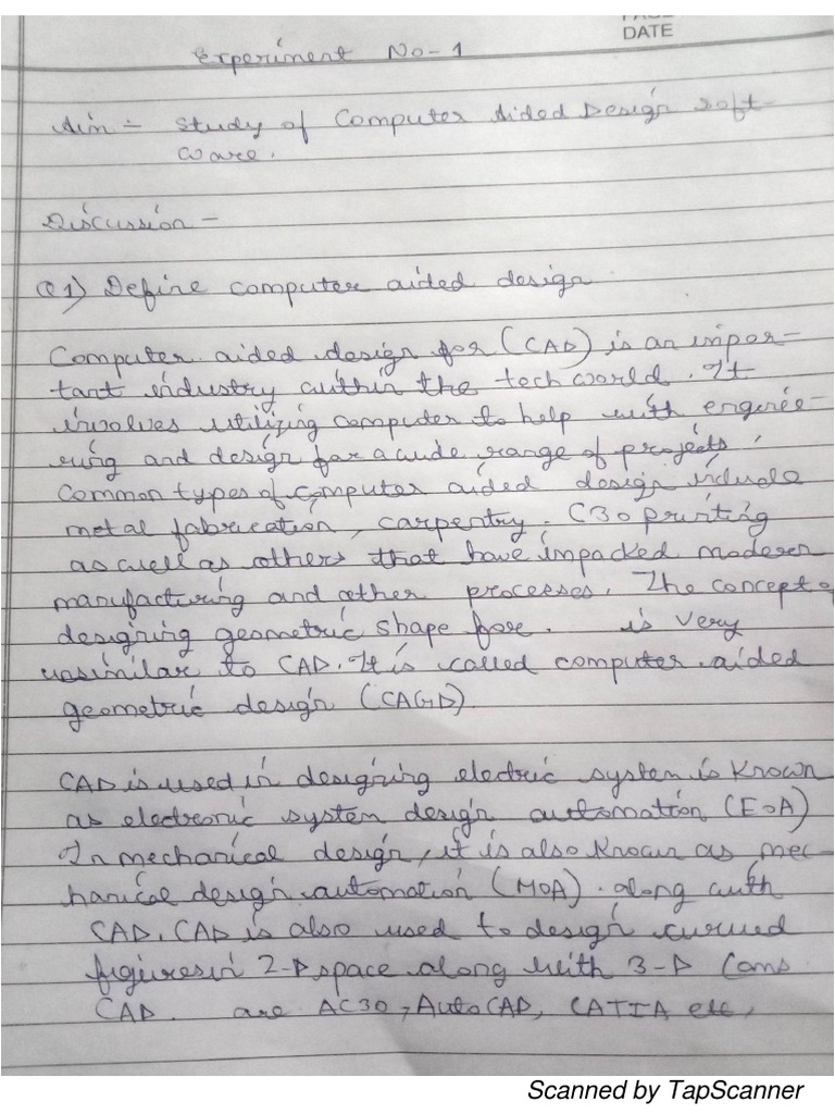 CAD Practical No 1 | PDF