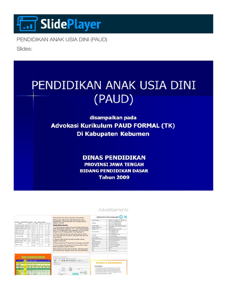 Pendidikan Anak Usia Dini (Paud) - PPT Download | PDF