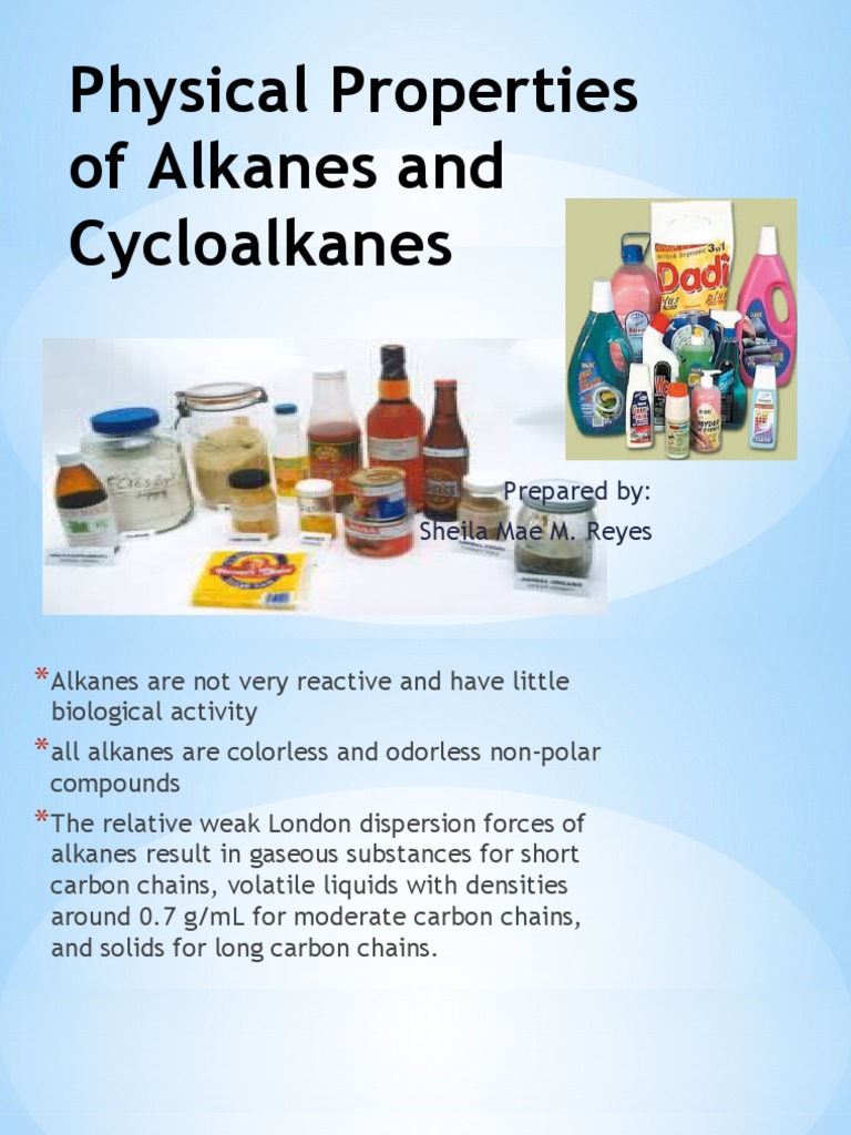Physical Properties of Alkanes and Cycloalkanes | PDF | Alkane ...