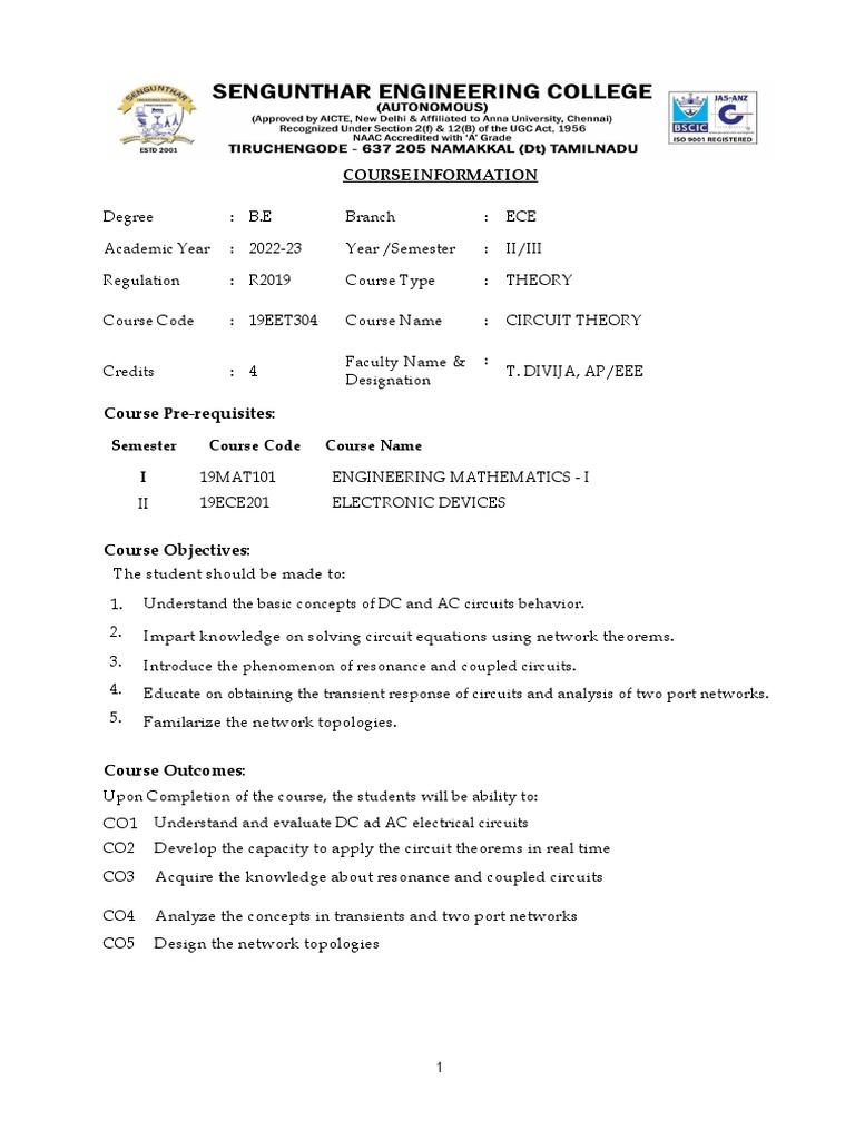 Cse Course Information Updated 2021 22 22 9 22 Pdf Electrical