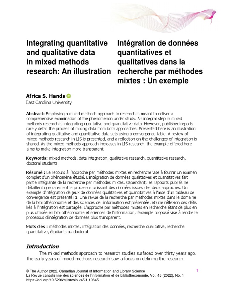 Integrating Quantitative And Qualitative Data Pdf