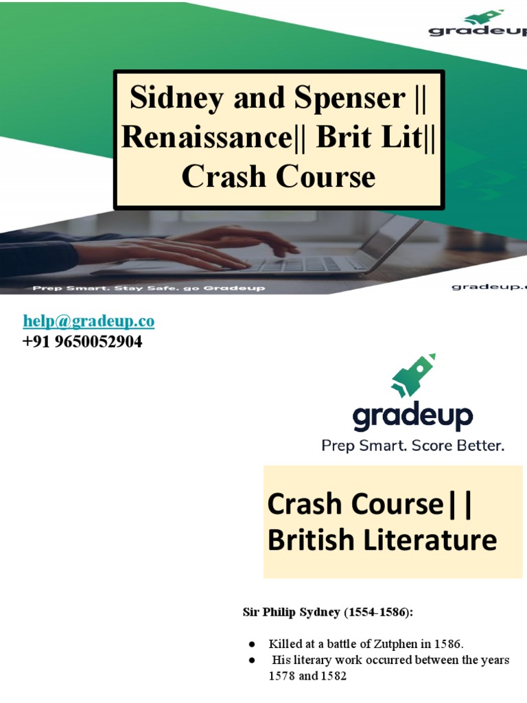 Sidney and Spenser - Renaissance - Brit Lit - Crash Course: Help ...
