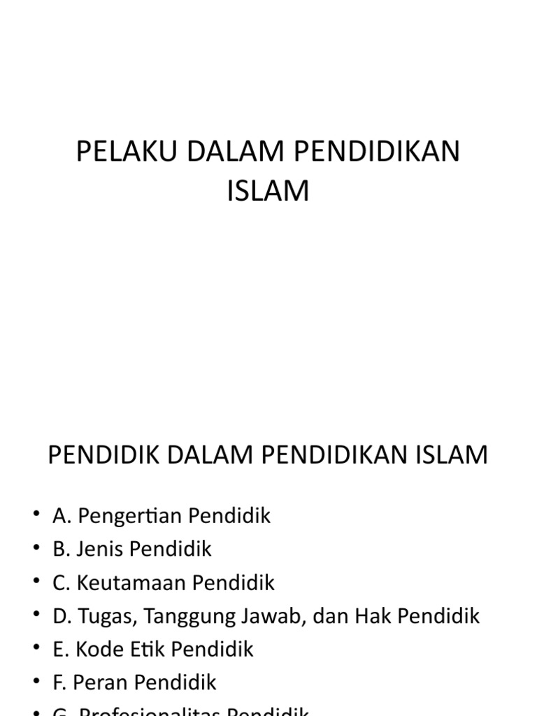 Pendidik Dalam Pendidikan Islam | PDF | Karier & Perkembangan | Pengembangan Diri