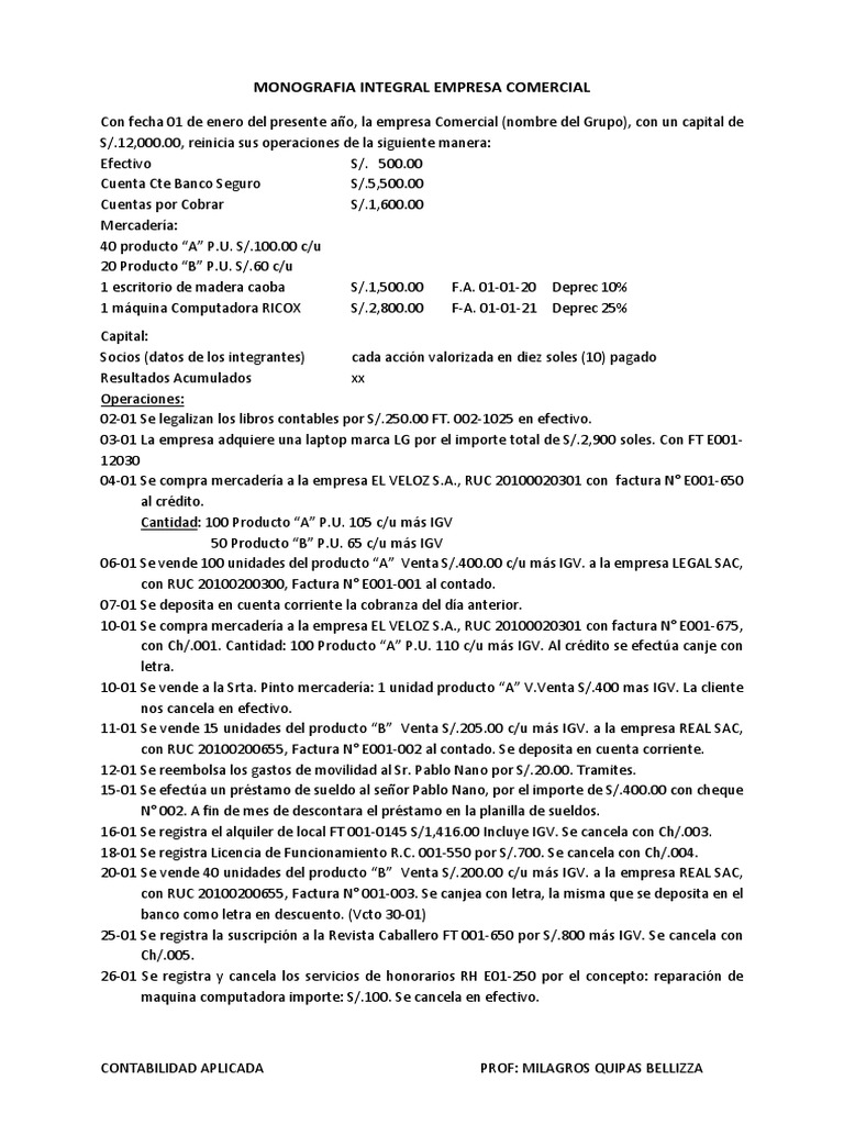 Monografia Integral Cont Aplic | PDF | Dinero | Business