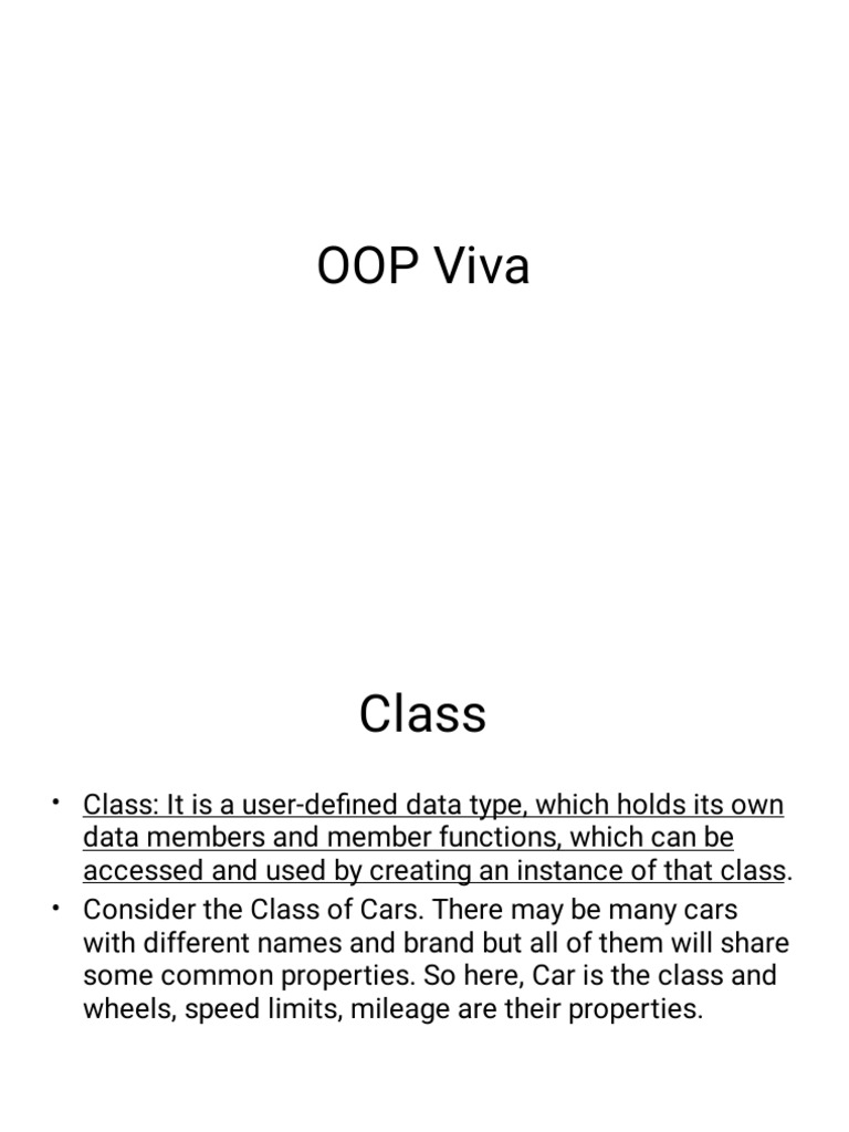 Oop Viva Pdf Class Computer Programming Inheritance Object Oriented Programming 6977