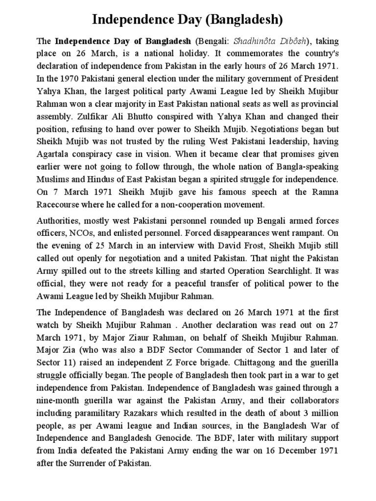 26 March | PDF | Separatist Rebellion Based Civil Wars | Independence