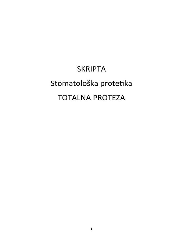 Protetika 1 Parcijala Totalna | PDF