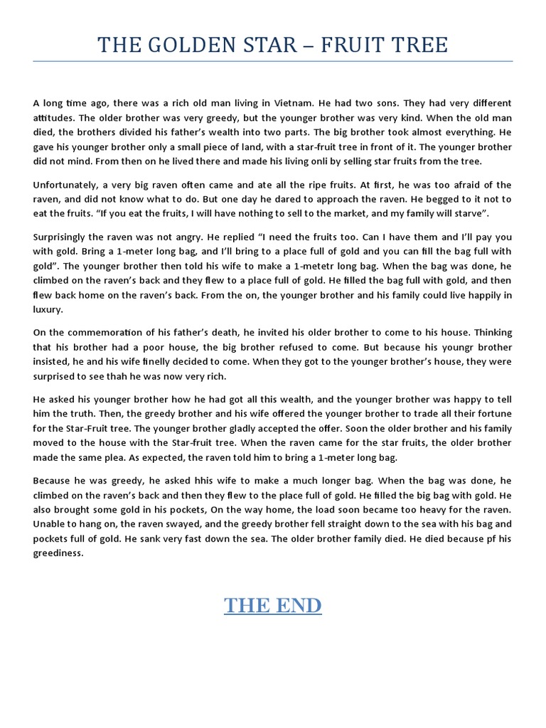 The Golden Star Fruit Tree | PDF