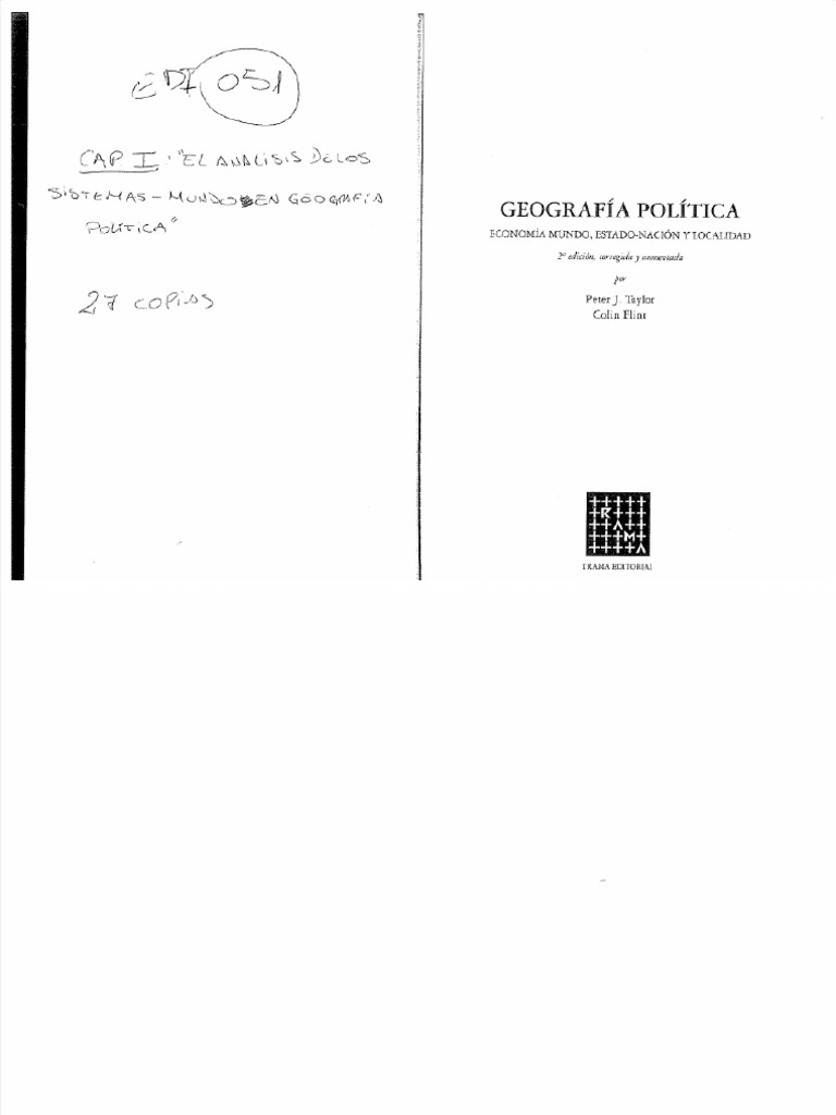 Capítulo 1 Peter Taylor y Colin Flint, Geografía Política | PDF