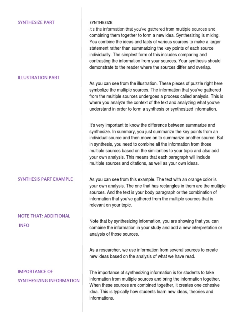 How to Synthesize Information Effectively | PDF | Information | Matrix ...