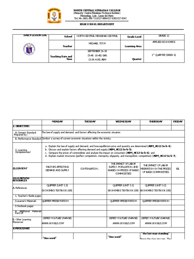 DLL Applied Econ Week 6 | PDF | Supply And Demand | Monopoly