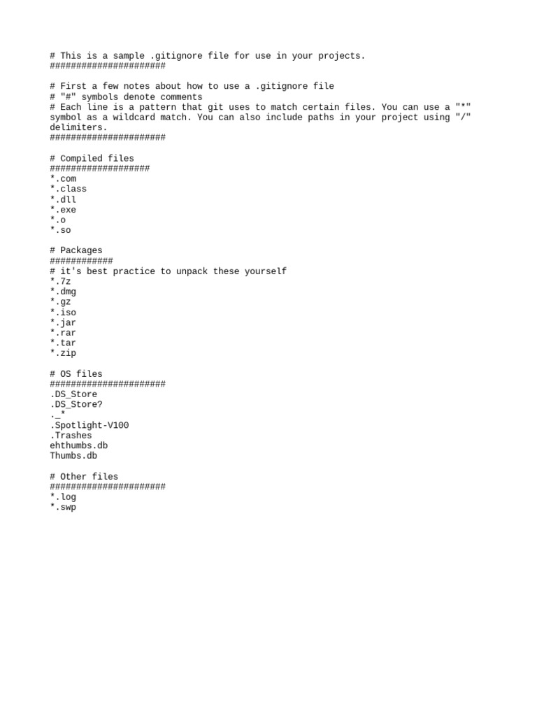22 Sample Gitignore | PDF