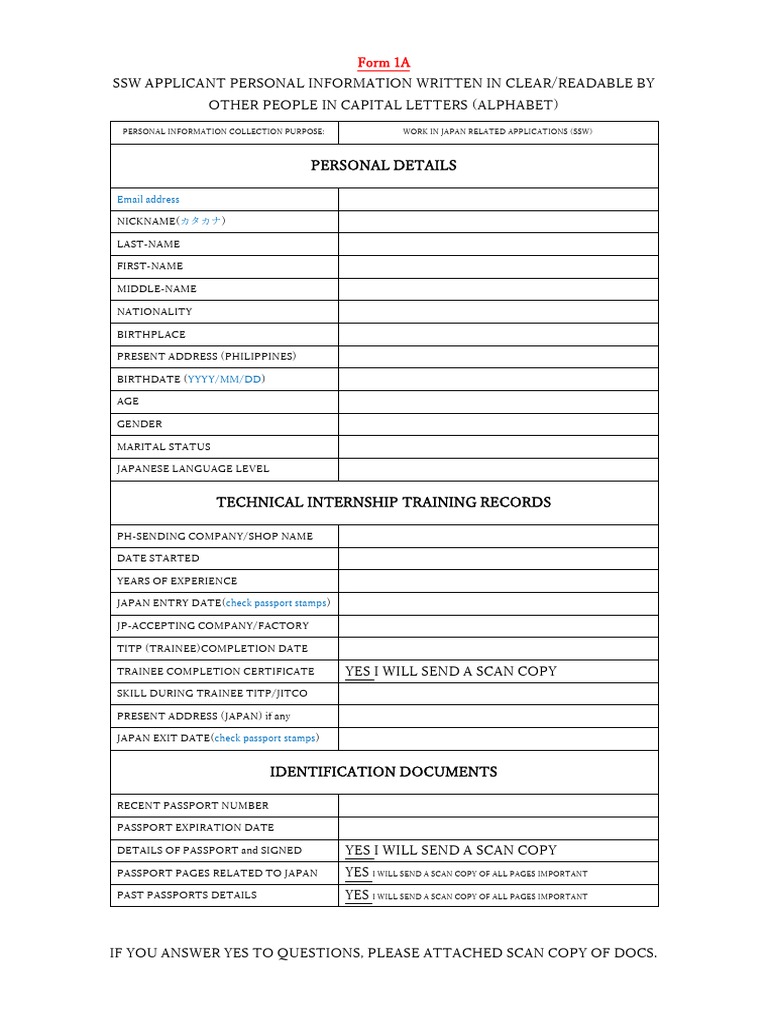 Form 1a | Download Free PDF | Passport | Travel Visa