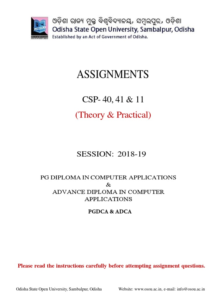 PG Diploma Computer Assignments Guide | PDF | Computer Network | Computer File