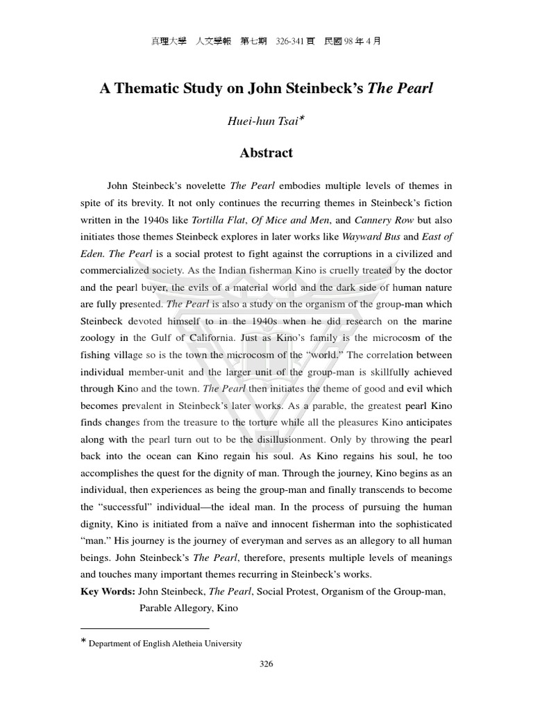 The Pearl Thematic Study Guide-1 | PDF