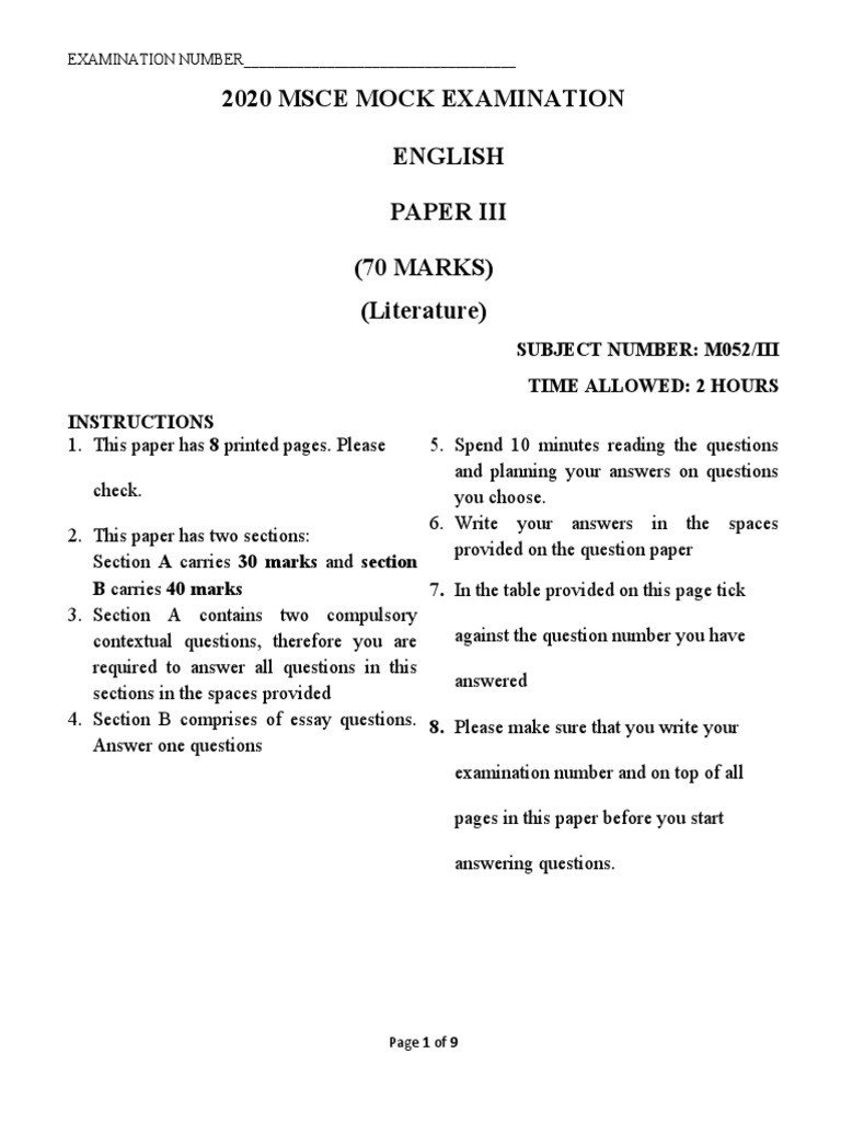 English Paper III | PDF | Poetry