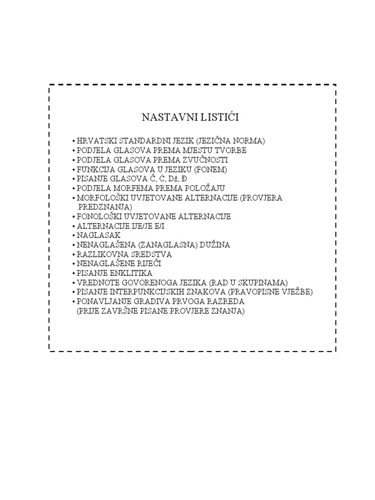 Nastavni Listici 1 | PDF