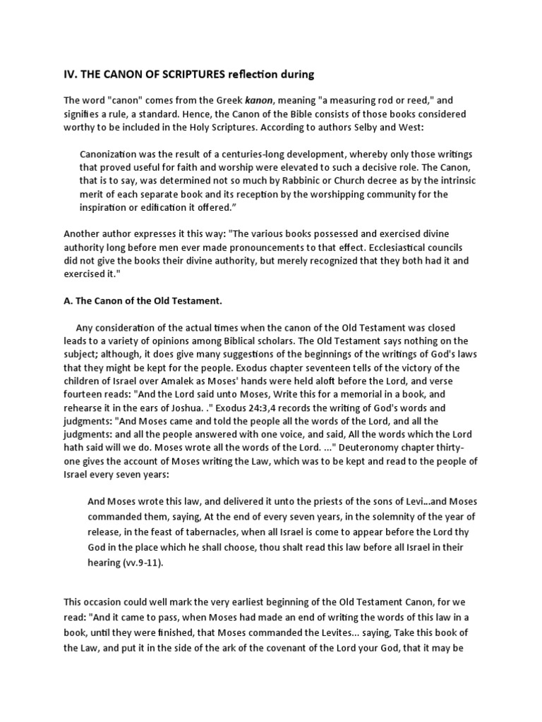 Lesson 2 - The Canon of Scripture | PDF | Biblical Inerrancy | Biblical ...