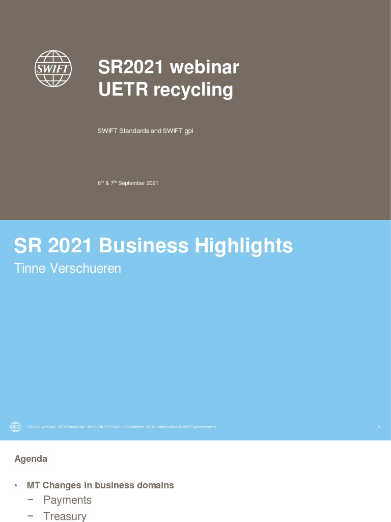 Swift Sr2021webinar Uetr Recycling Sep2021 v2 | PDF | Economies | Business