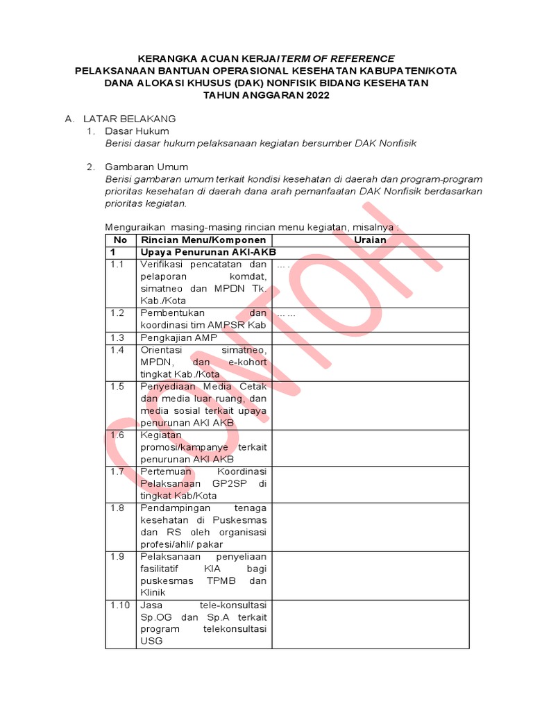 Format Tor Bok Kab 2022 | PDF