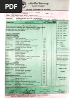 College - Official Transcript of Records | PDF