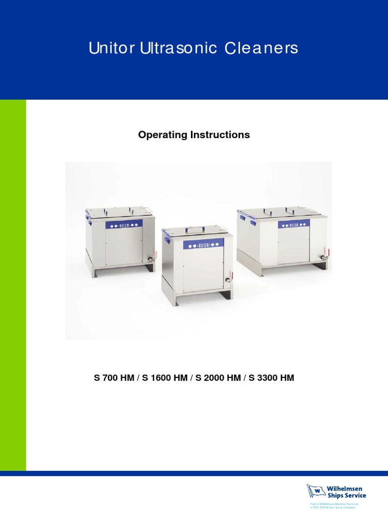 Unitor Ultrasonic Cleaner Operating Manual | PDF | Ultrasound | Liquids