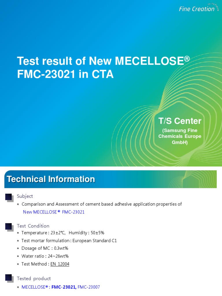 New Mecellose FMC-23021 Technical Report - 151214 | PDF | Viscosity | Chemical Substances