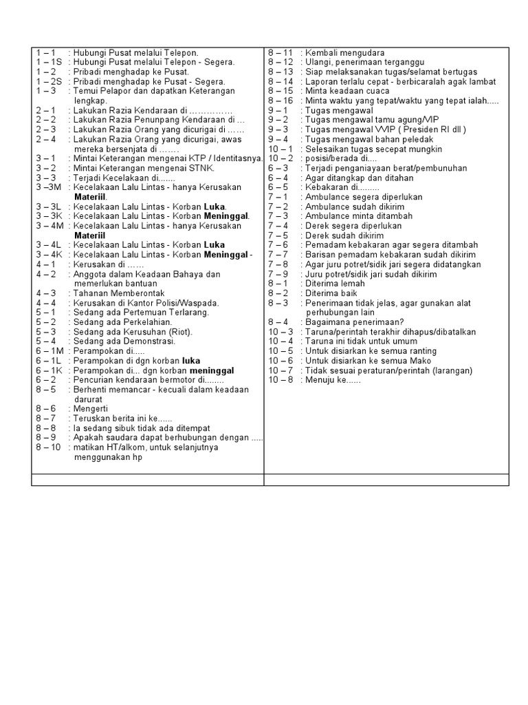 Kode Sandi Polri | PDF