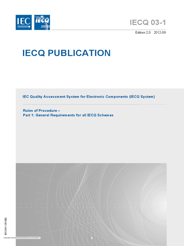 Iecq 03-1-2012 | PDF | Iso 9000 | International Electrotechnical Commission