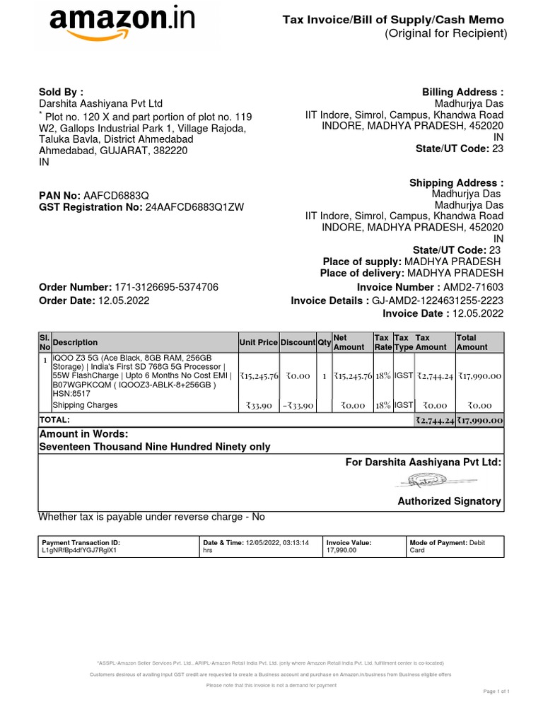 Phone Invoice | PDF | Invoice | Taxes