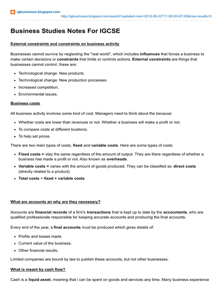 External Constraints, Costs, and the Need for Finance: An Analysis of ...