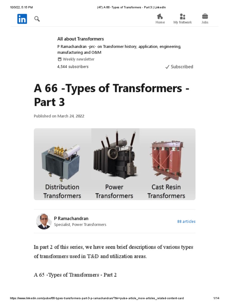 A 66 - Types of Transformers - Part 3 - LinkedIn | PDF
