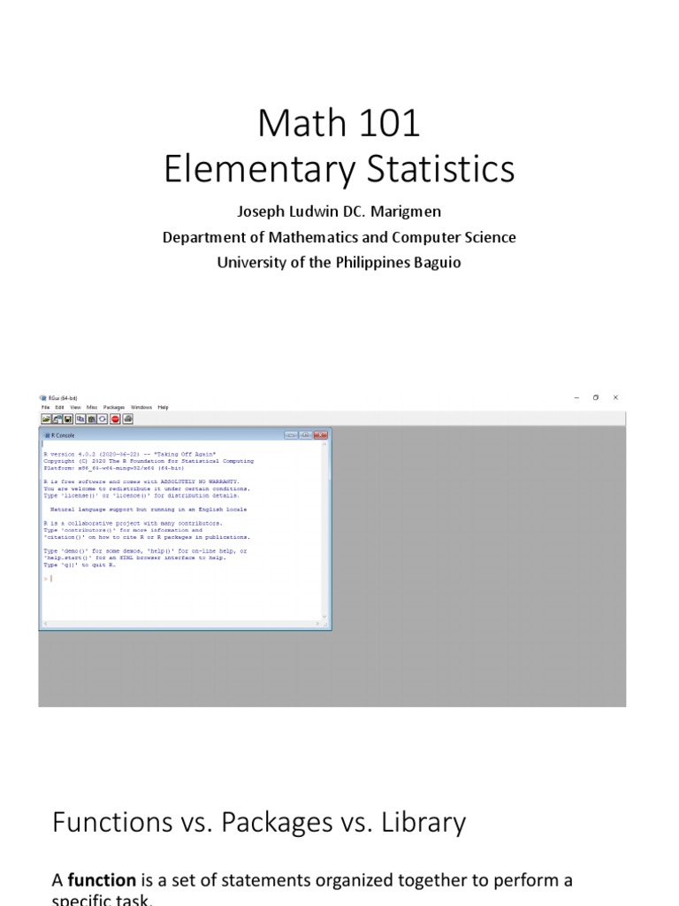 R Coding Part 1 Basic Inputs And Operations Constructing Matrices Pdf R Programming 