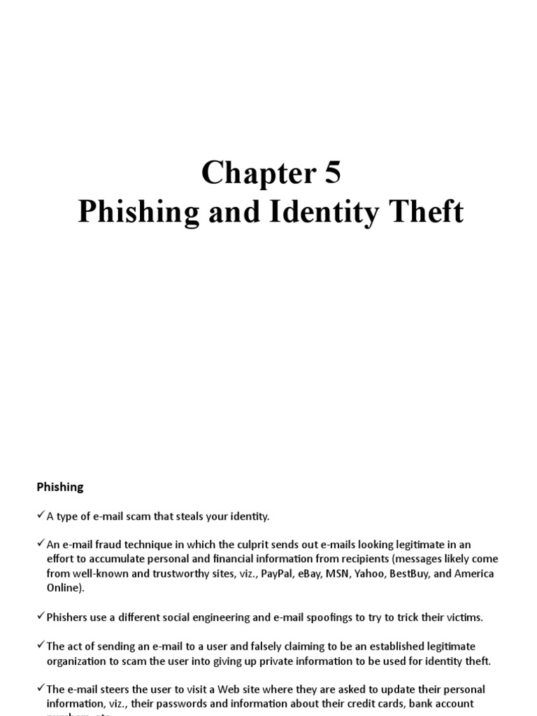 Chapter 5 - Cyber Security | PDF | Phishing | Identity Theft
