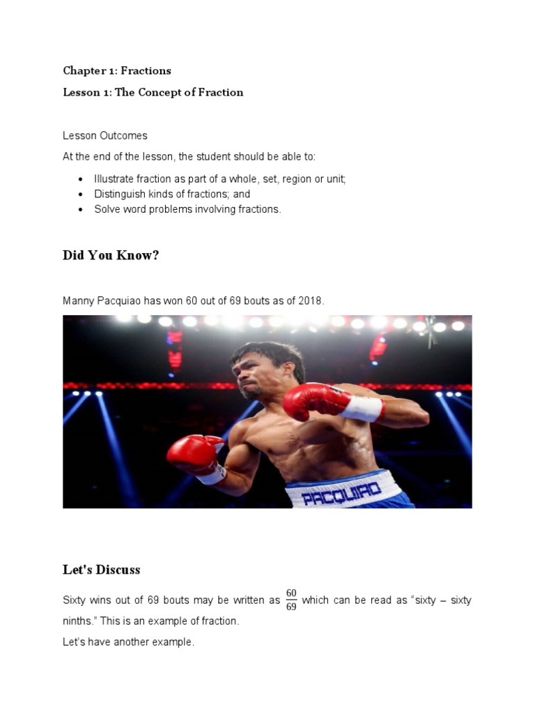 Chapter 2 Fractions Lesson 1 The Concept of Fraction | PDF | Arithmetic | Mathematics