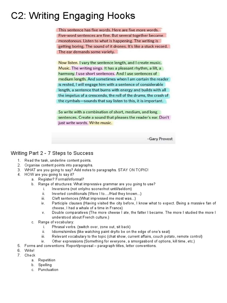 c2 - Writing Engaging Hooks 1 | Download Free PDF | Metaphor | Linguistics