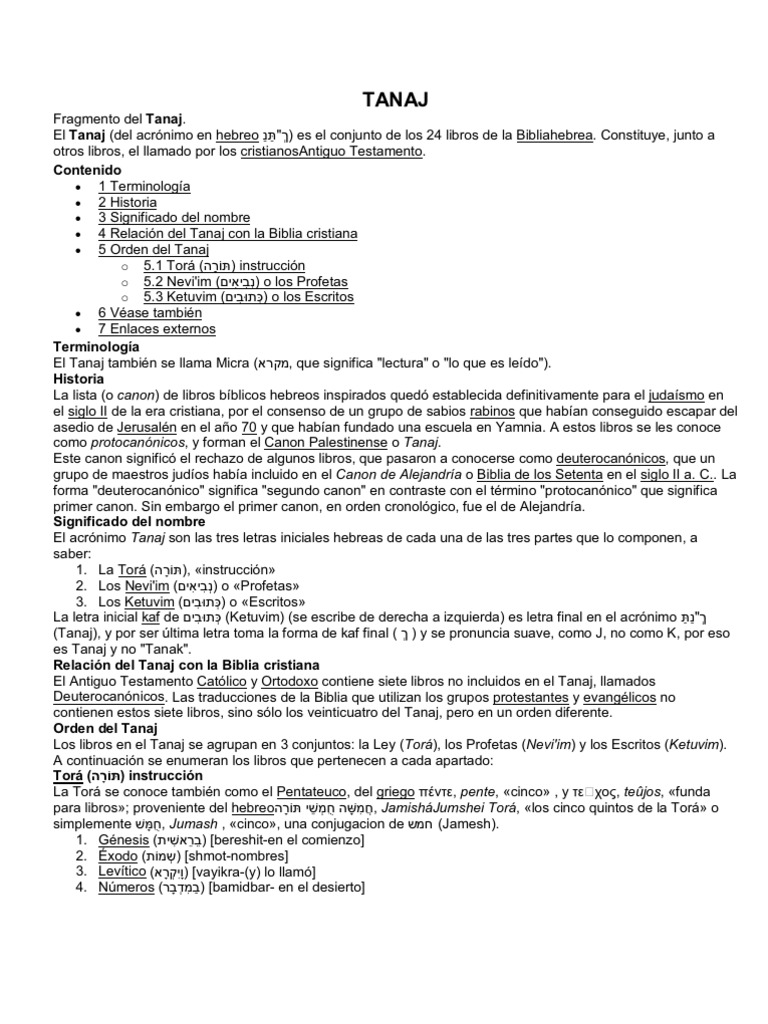 TANAJ | PDF | Tanakh | Canon bíblico