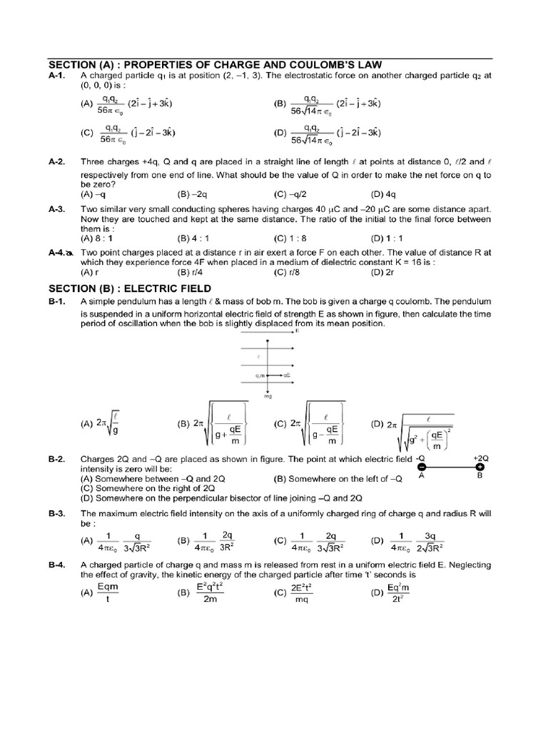 Assignment Electrostatics 2 | PDF