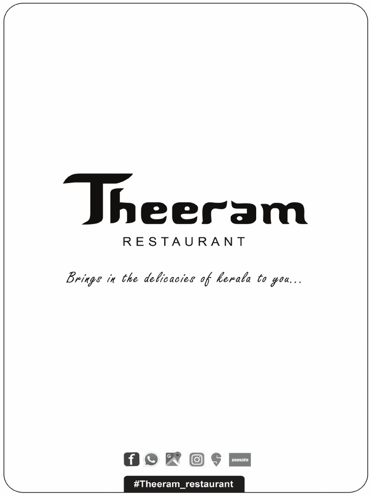 Theeram Menu | PDF | Indian Cuisine | Curry