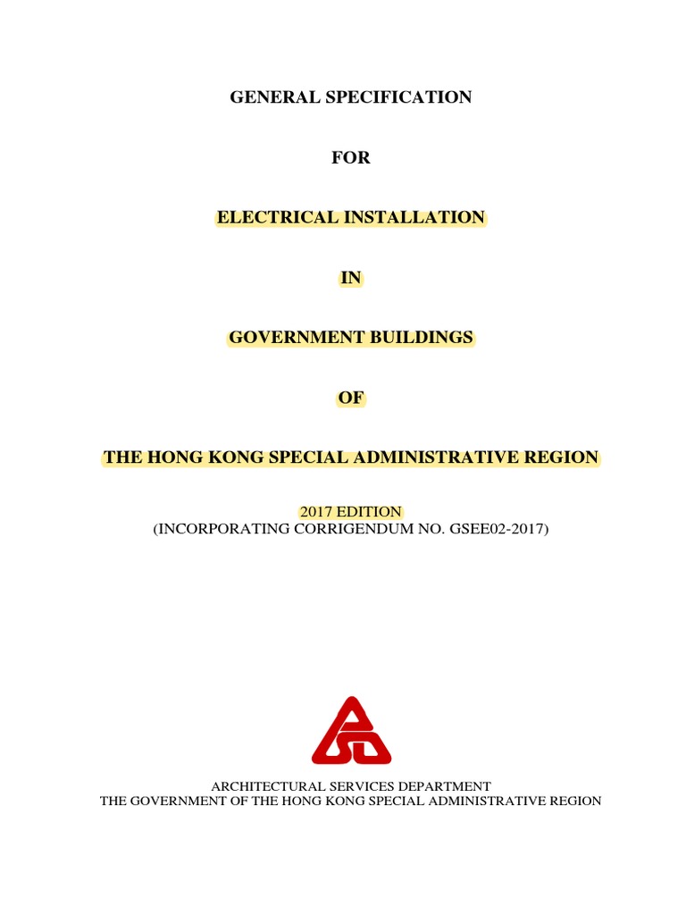 General Specification: 2017 EDITION (Incorporating Corrigendum No ...
