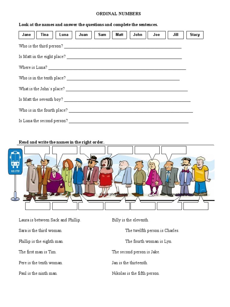 Ordinal Numbers: An Exercise in Identifying Positions in a List Using ...