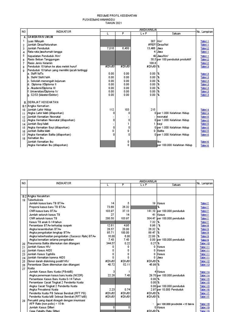 TABEL PROFIL 2021 Fix | PDF