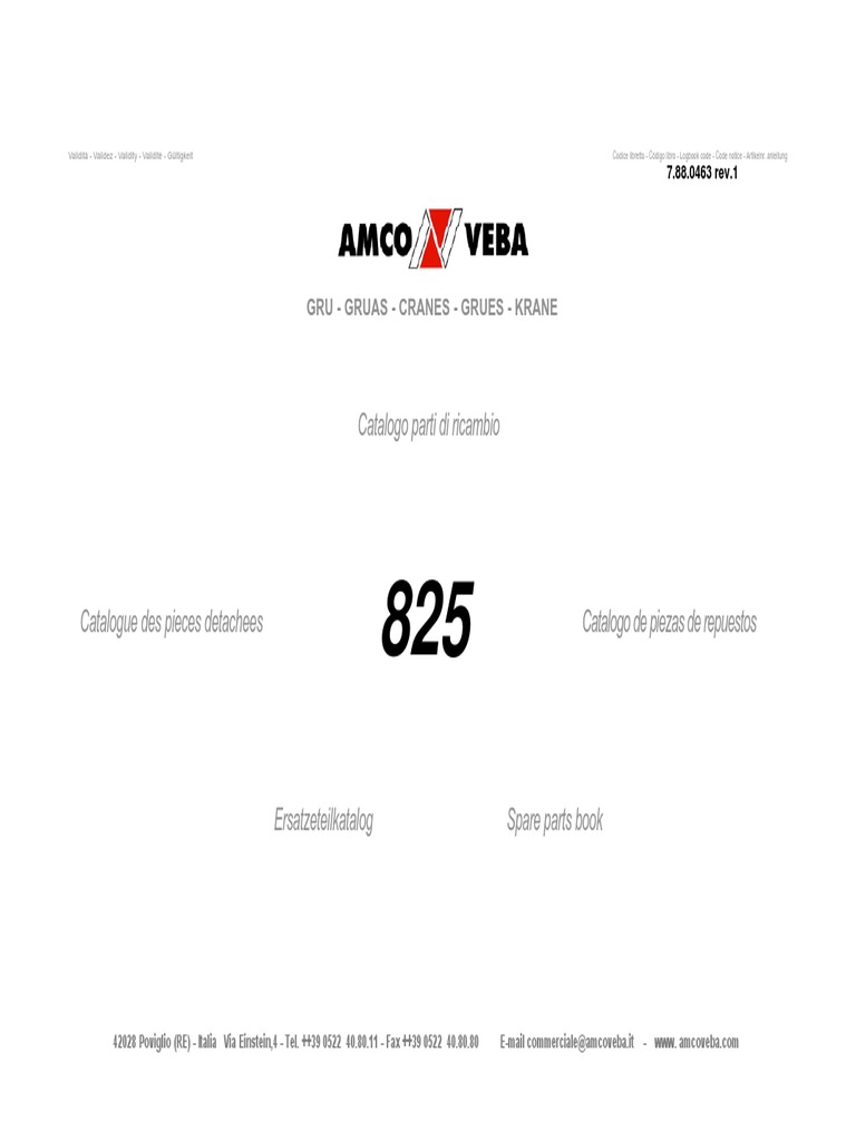 V825 Catalogo Ricambi | PDF