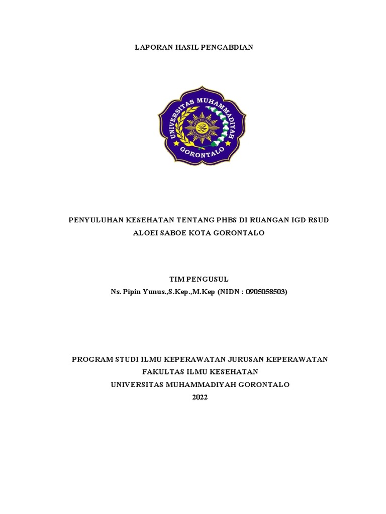 Penyuluhan PHBS di IGD Gorontalo | PDF | Pengembangan Diri | Kesehatan Holistik