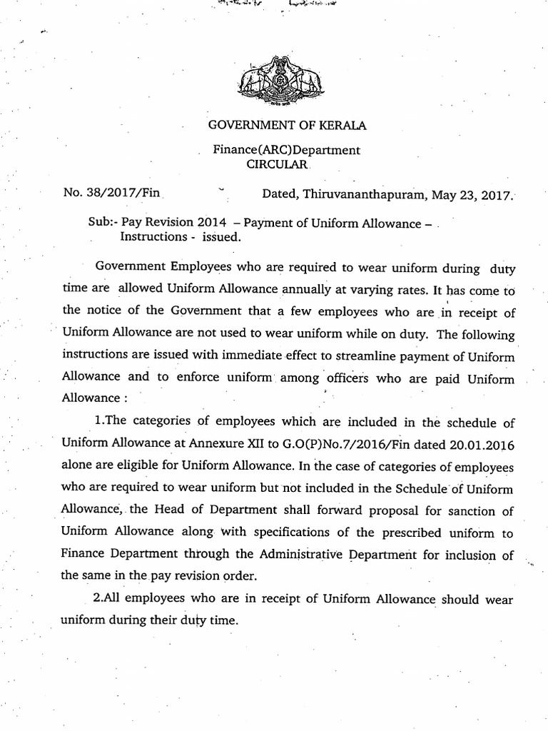 Uniform Allowance Undertaking-Circular No 38-17-Fin Dated 23-05-2017 ...